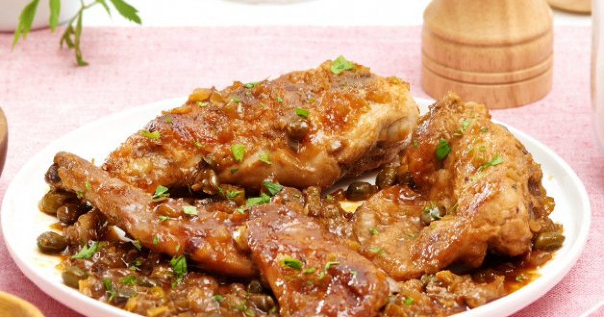 Conejo en salsa agridulce