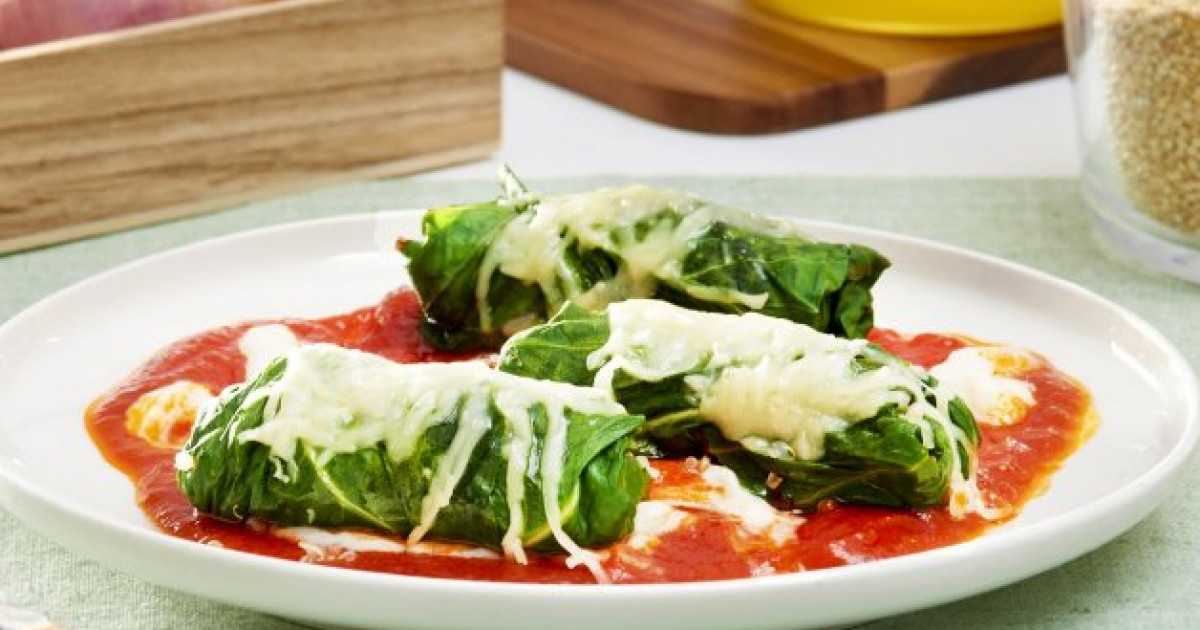 Acelgas rellenas de quinoa