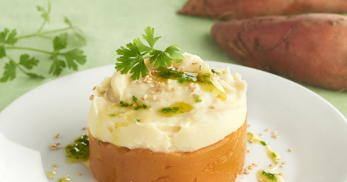 Timbal de boniato y patata