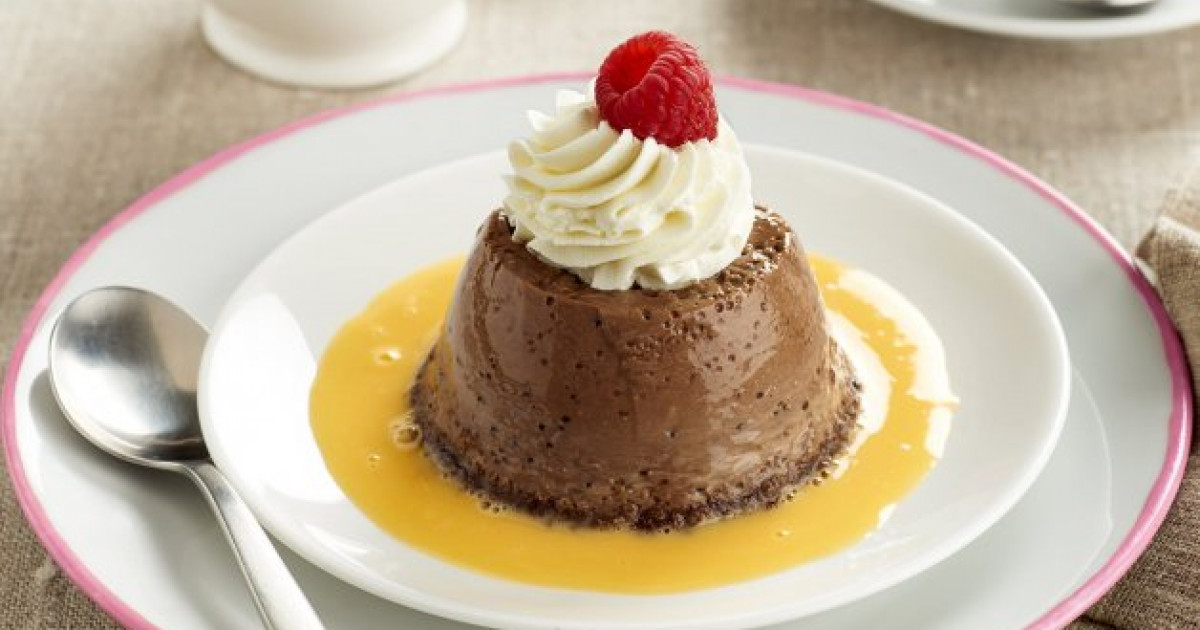 Flan de chocolate negro