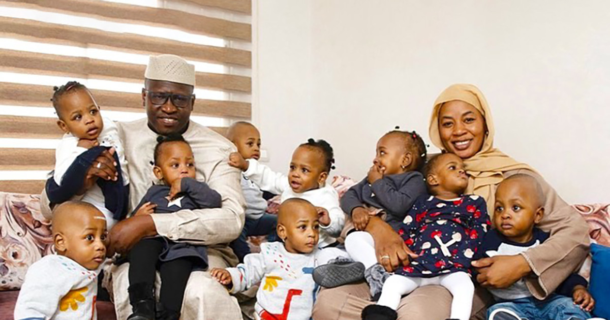 Los nonillizos de Mali regresan a casa 19 meses después de nacer