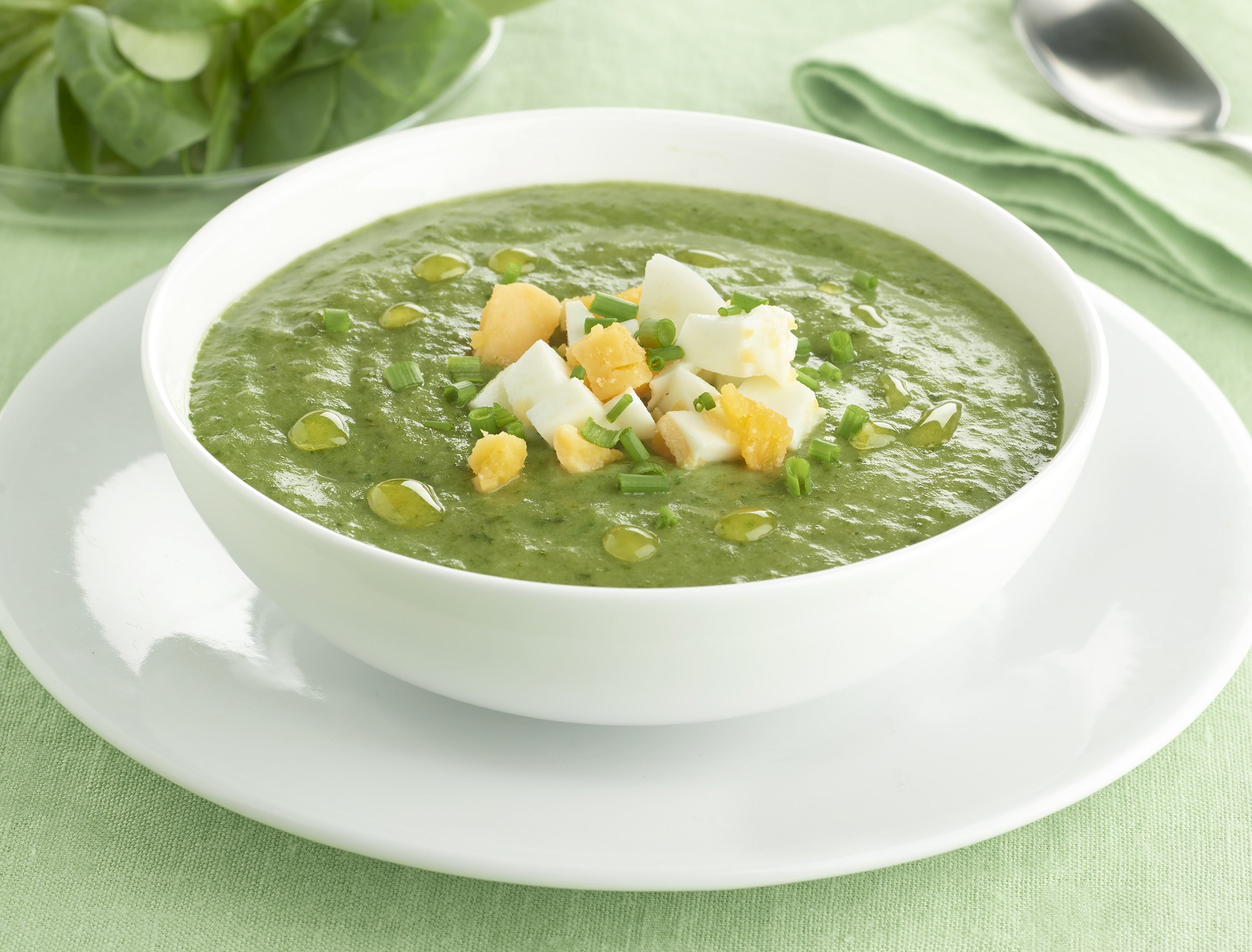 Crema fría de canónigos