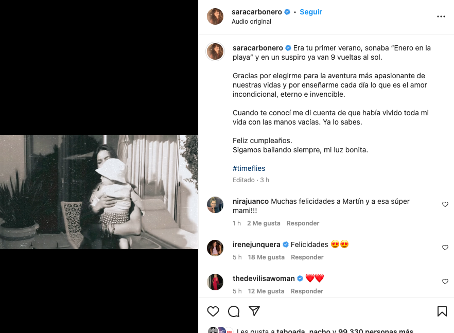Sara Carbonero: su felicitación más emotiva a su hijo por su 9º cumpleaños